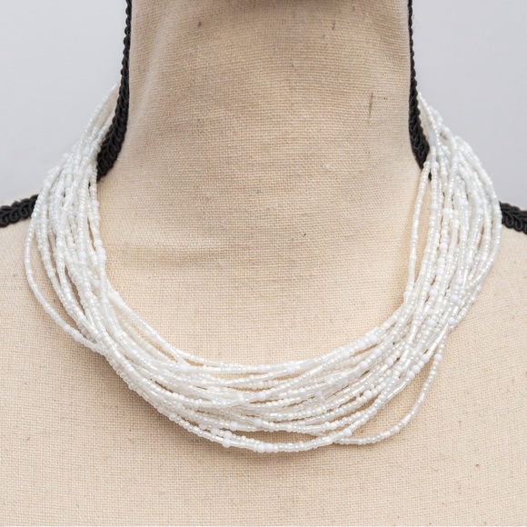 No Boundaries | Jewelry | White Multi Strand Layered Beaded Longer ...